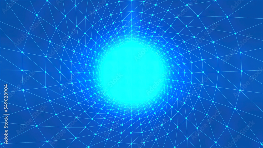 Abstract Animated Plexus Tunnel Background Motion Connected Lines And Dots Creating Round