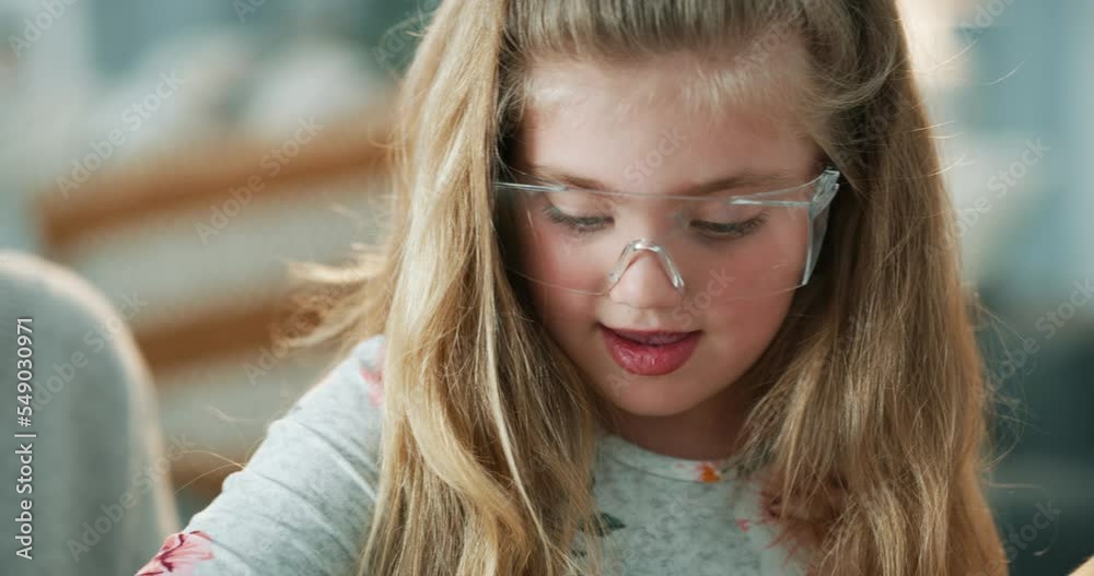 Family, education and science, mother and children doing experiment in ...