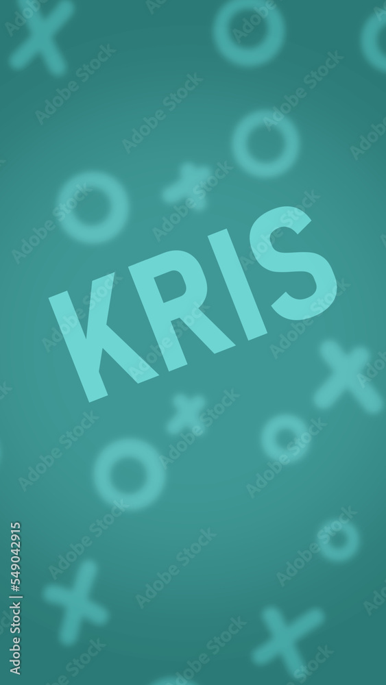 Teal Phone Wallpaper with Doodles and the name Kris Stock Illustration ...
