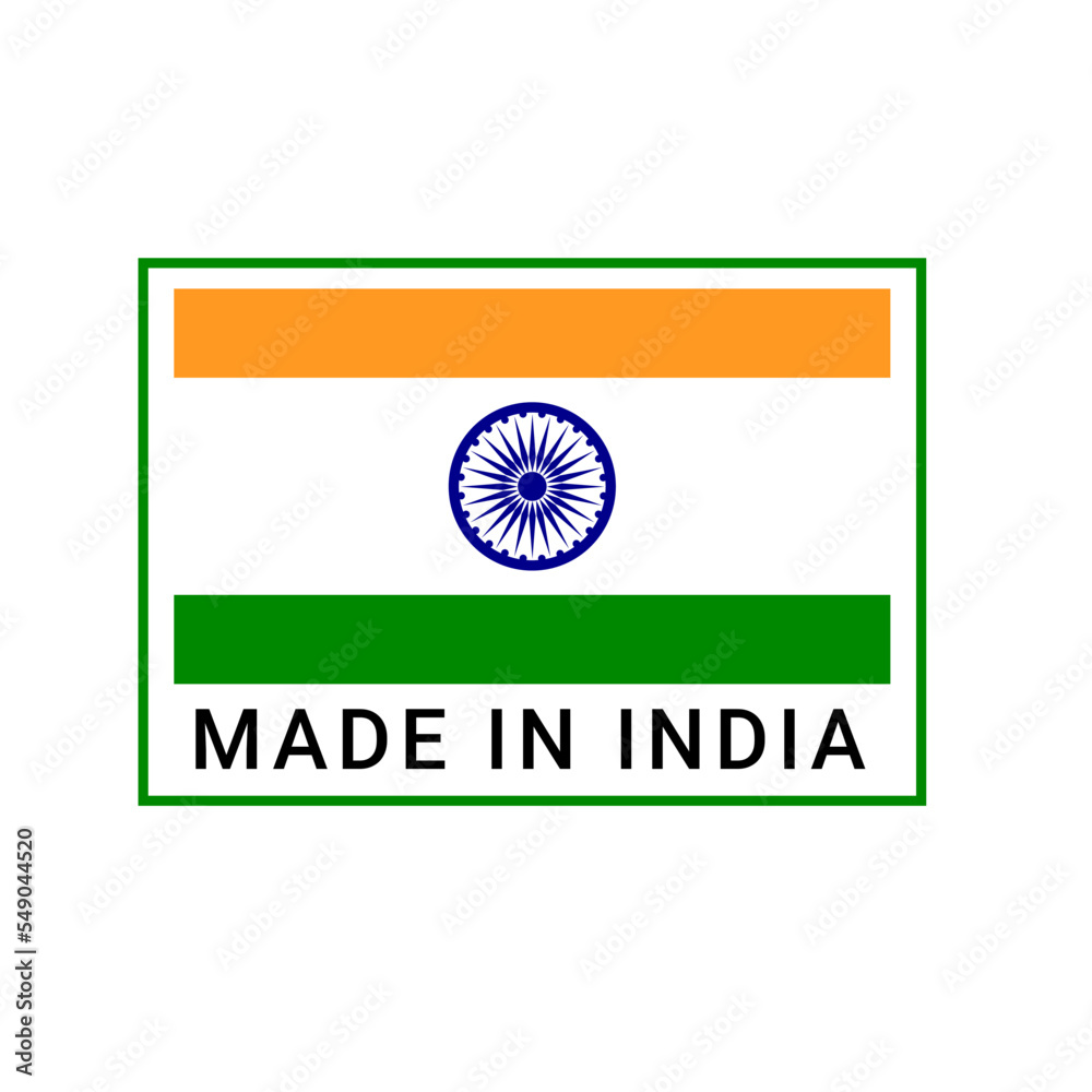 Made in India vector logo. Indian flag logo design Stock Vector | Adobe ...