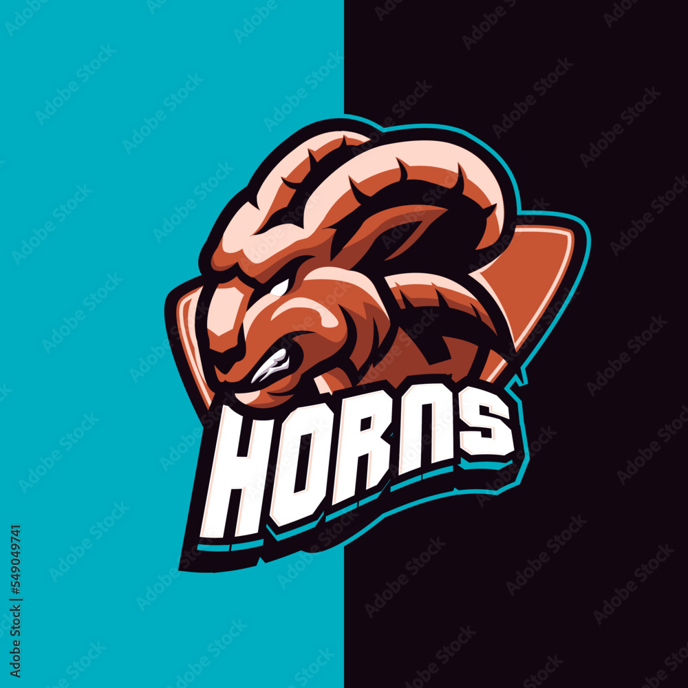 goat logo, horns logo, goat illustration, esport logo, gaming logo ...
