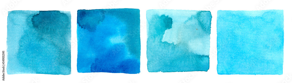 cuadrados azules pintados con acuarela recursos gráficos para ...