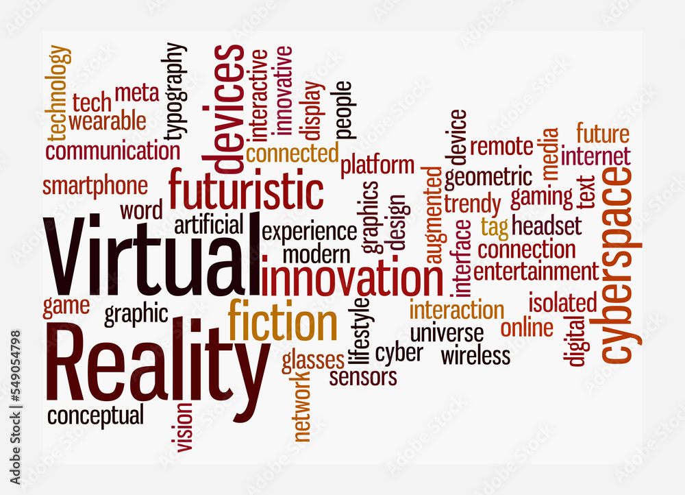 Word Cloud with VIRTUAL REALITY concept, isolated on a white background ...