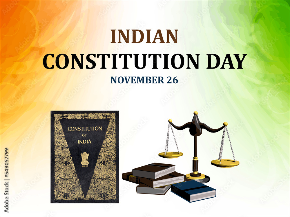 Indian Constitution Day greeting graphic with the Constitution of India ...