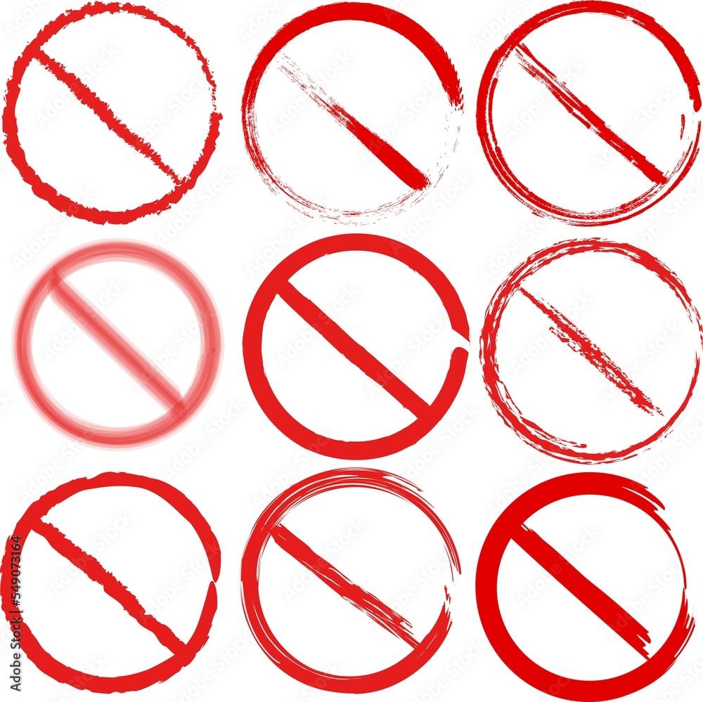 Для ИнтернетаSet of prohibition sign vector freehand drawing. Drawing ...