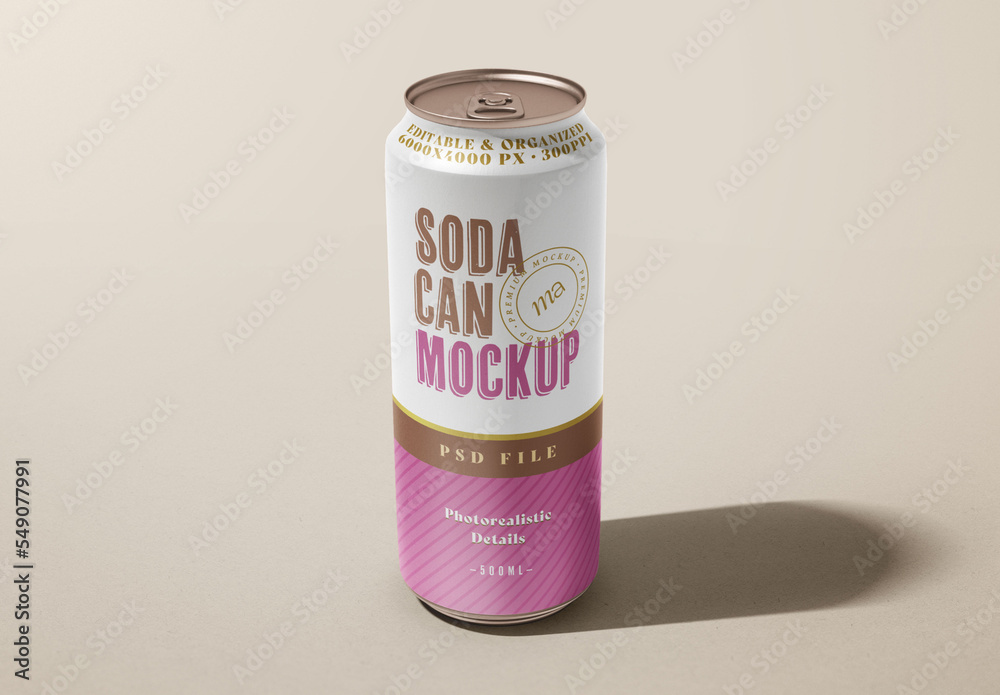 Soda Can Mockup Stock Template | Adobe Stock