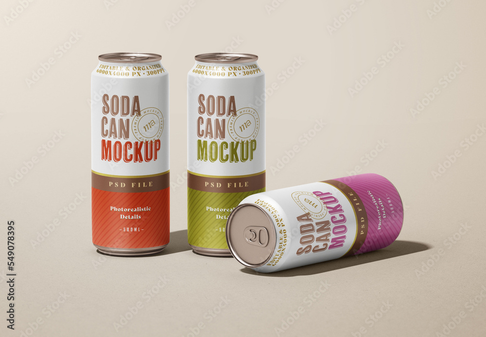 Soda Can Mockup Stock Template | Adobe Stock