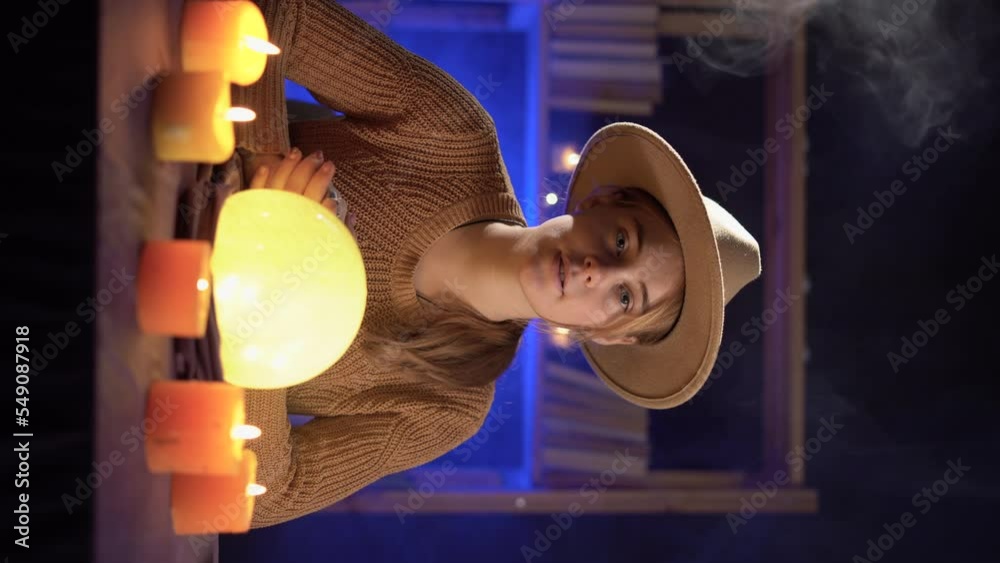 Dramatic concept of a mystic mystic, female Gypsy fortune teller with a ...