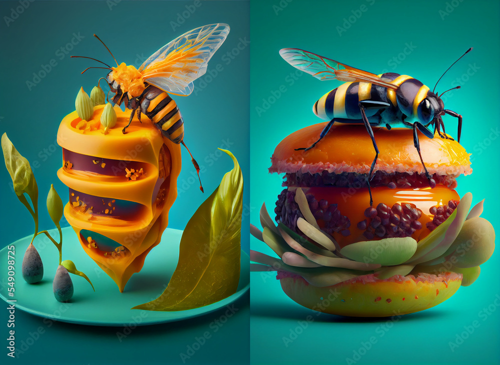 Food of the future. Food made from insects. High cuisine. Restaurant ...