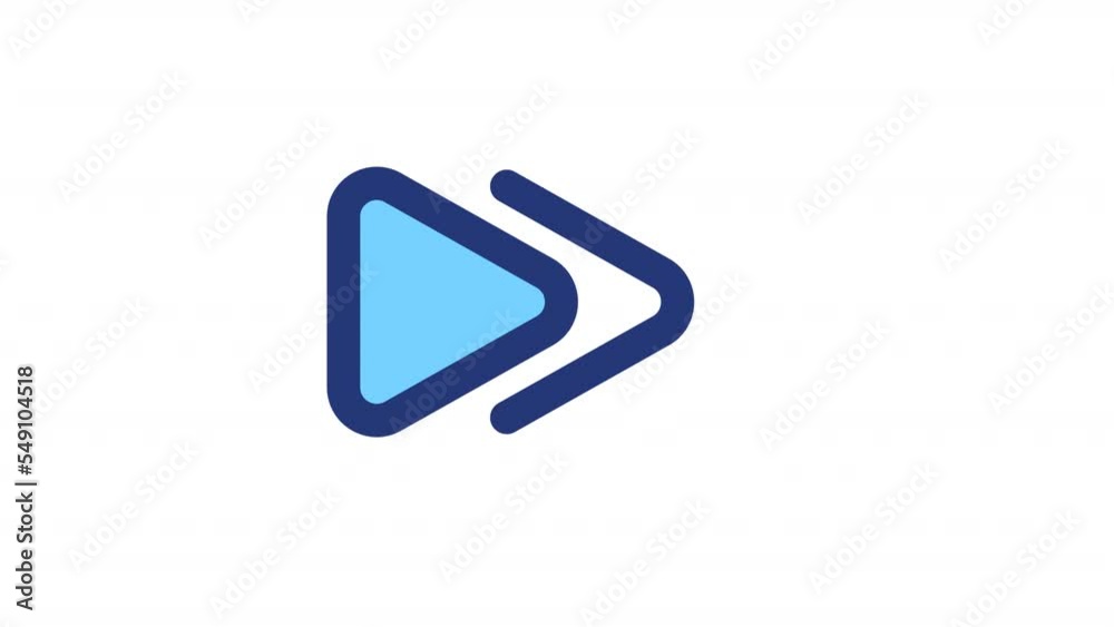 Animated fast forward color ui icon. Multimedia player control. Playing video. Seamless loop HD ...