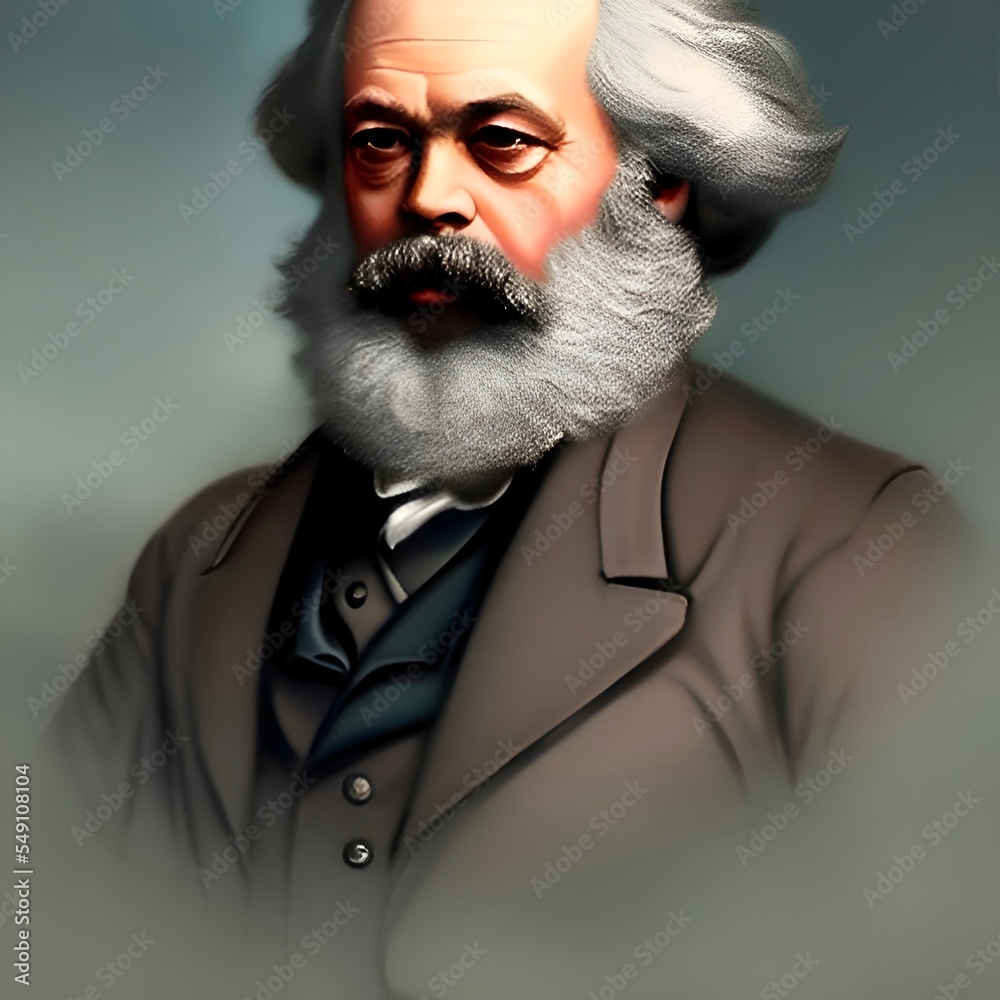 Illustrated Portrait of Karl Marx Stock Illustration | Adobe Stock