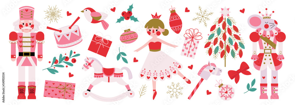 Christmas set of characters from the winter tale ballet Nutcracker's ...