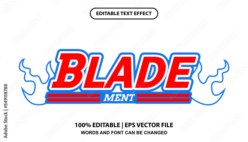 Blade editable text effect template, anime title lettering font style ...