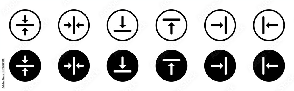 Align icons. Alignment symbol, buttons, signs, vector illustration ...
