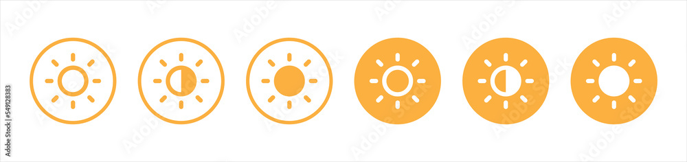 Contrast level icon. Brightness control symbol. light control button ...
