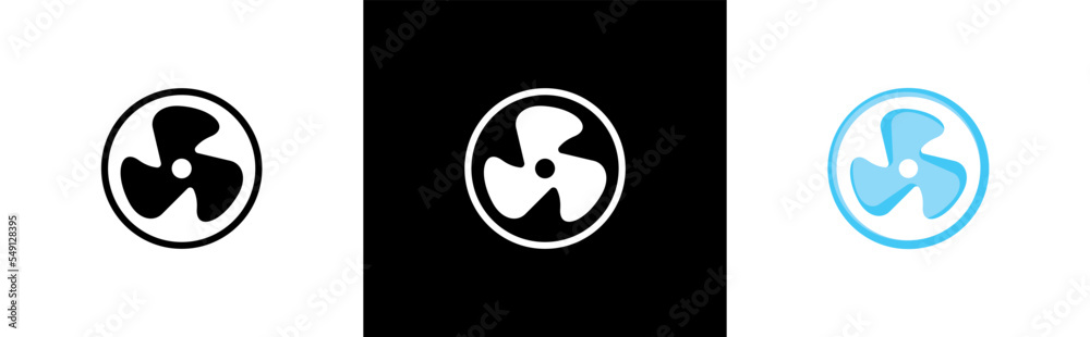 Fan cooler icon. ventilator symbol. propeller signs, vector ...