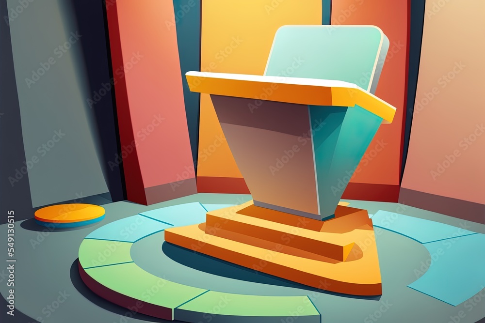 Cartoon Podium Background Design Illustration Stock Illustration ...