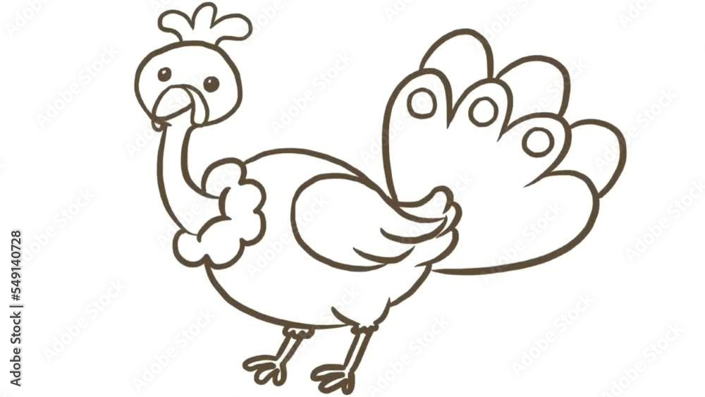 turkey video clip drawing cartoon doodle kawaii anime coloring page ...