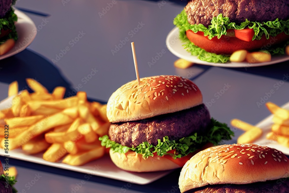 Hamburger Burger French Fries Seamless Texture Pattern Tiled Repeatable ...