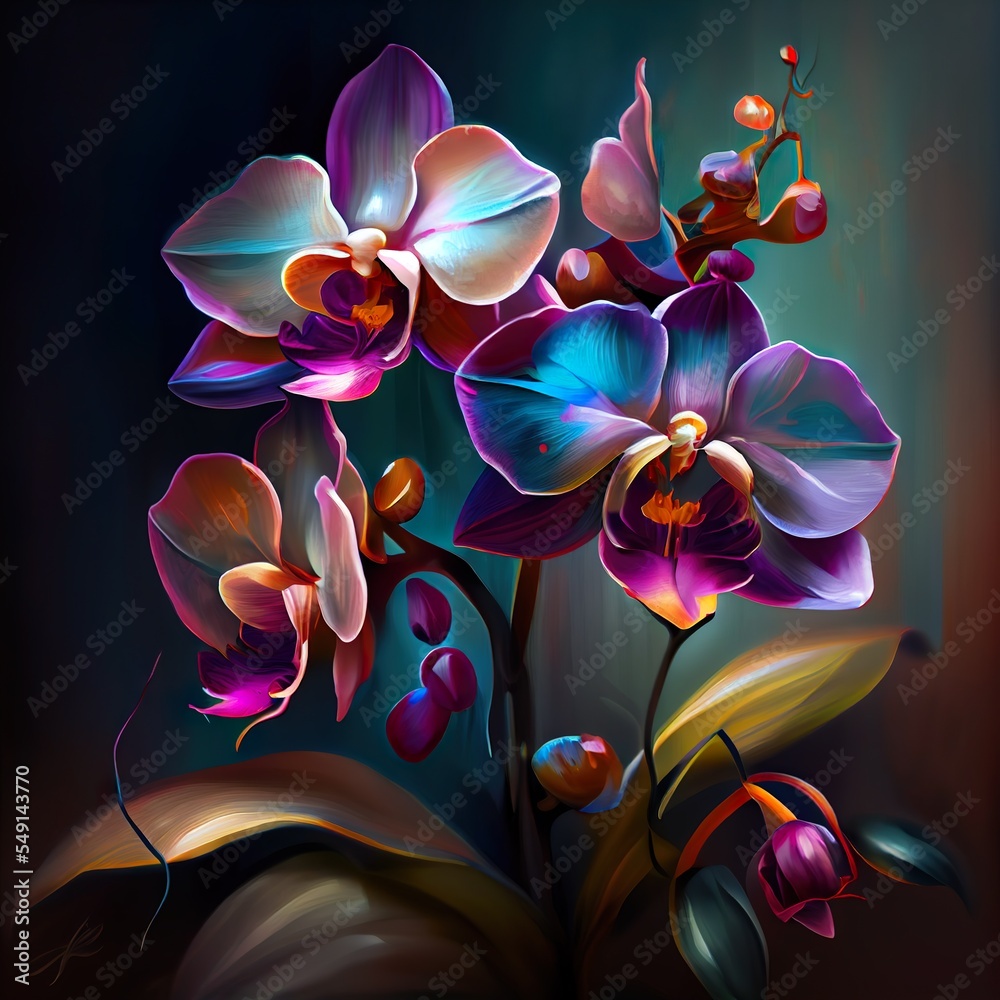 Abstract Orchid Painting