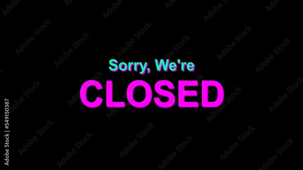 Neon Closed Sign Animation, Neon Closed Sign with Brick Background ...