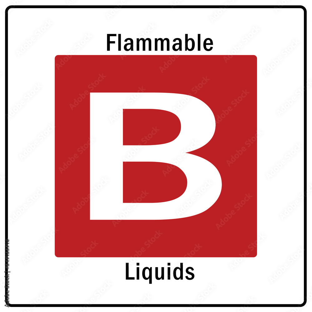 Fire emergency sign flammable liquid Stock Vector | Adobe Stock