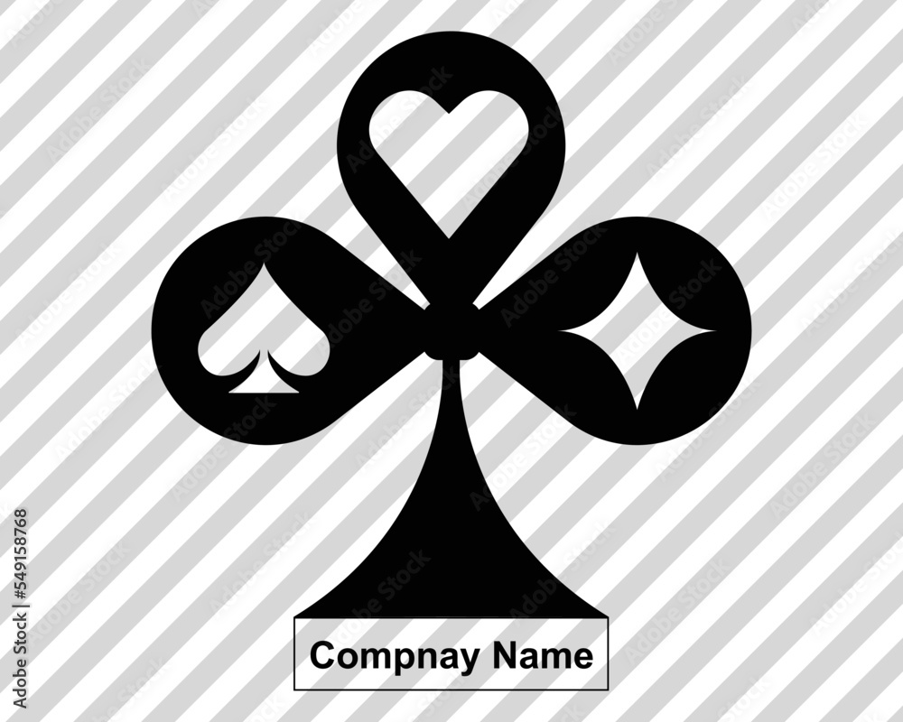 Playing card club logo design, black and white playing card logo design ...