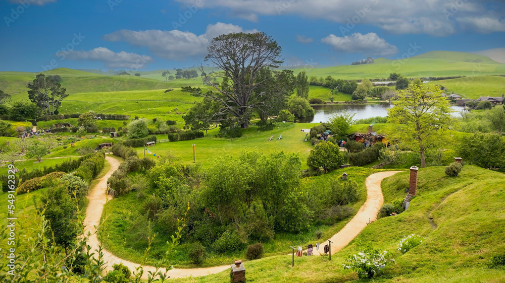 MATAMATA- NEW ZEALAND -NOVEMBER -2- 2022: Hobbiton - movie set created ...