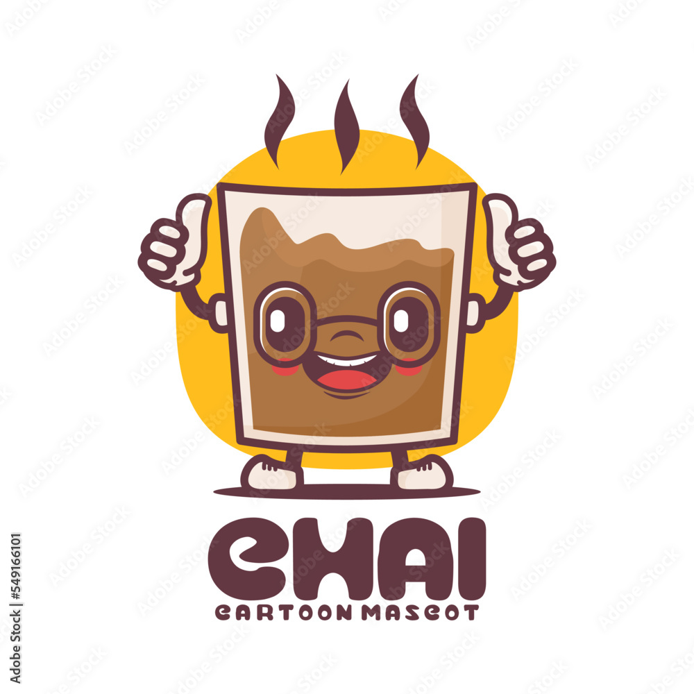 Chai drink cartoon mascot. traditional indian drink vector illustration ...