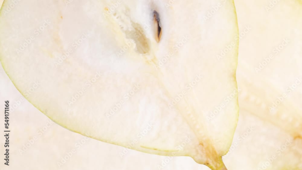 Zooming Pear slices seamless loop background. Vegetables in seamless ...