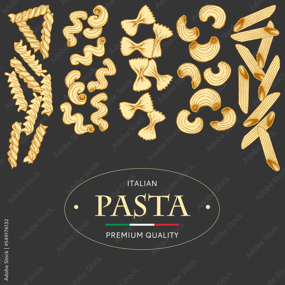 Italian pasta banner design template. Hand drawn sketch style ...