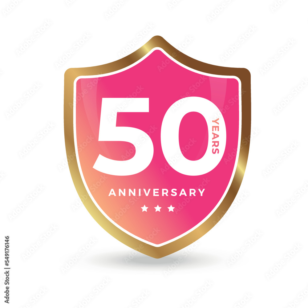 50th fifty anniversary Celebrating icon logo label Vector event gold ...