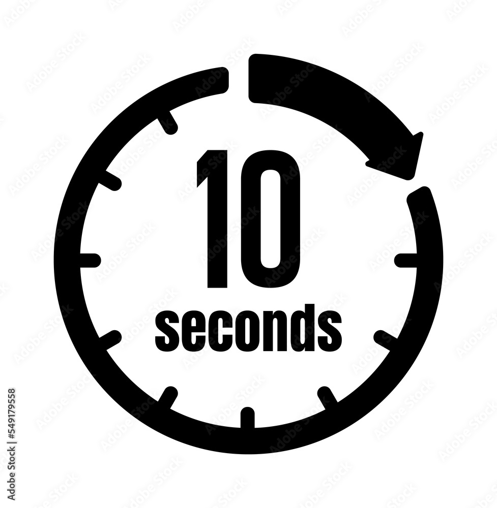 Clock , timer (time passage) icon / 10 seconds / png ( background ...