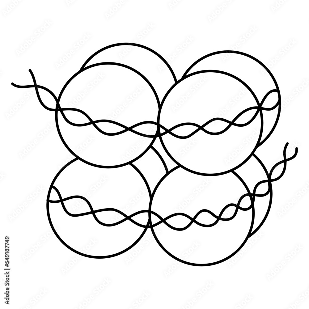 DNA wrapped around histones. Modern minimal black thin line vector icon ...