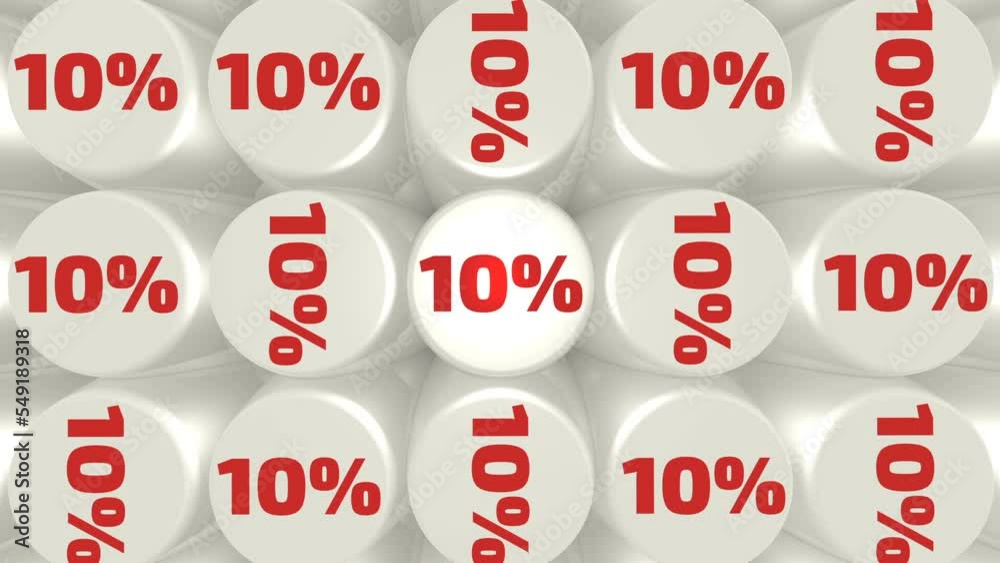 Background of ten percent symbols. Background of wavy-moving ten ...