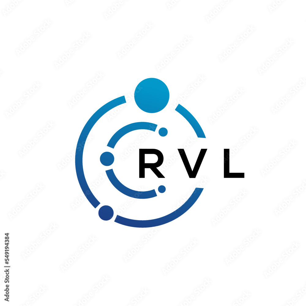 RVL letter technology logo design on white background. RVL creative ...