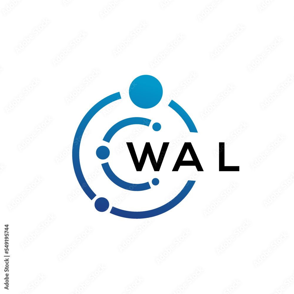 WAL letter technology logo design on white background. WAL creative ...