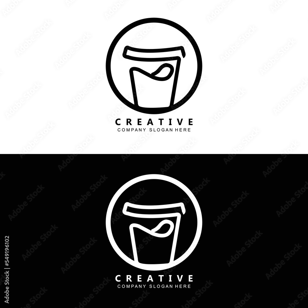 Coffee Logo Vector Caffeine Drink Symbol With Coffee Brown Color Design ...