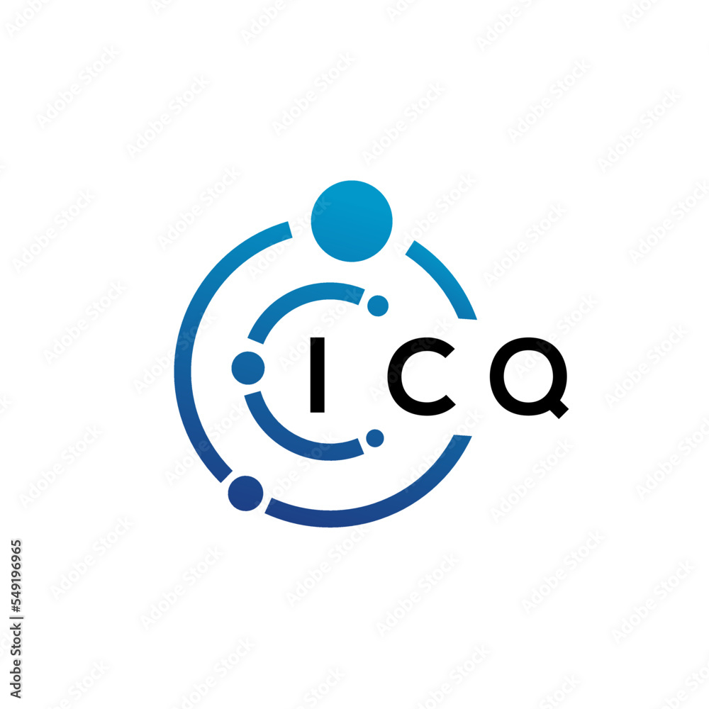 ICQ letter technology logo design on white background. ICQ creative ...