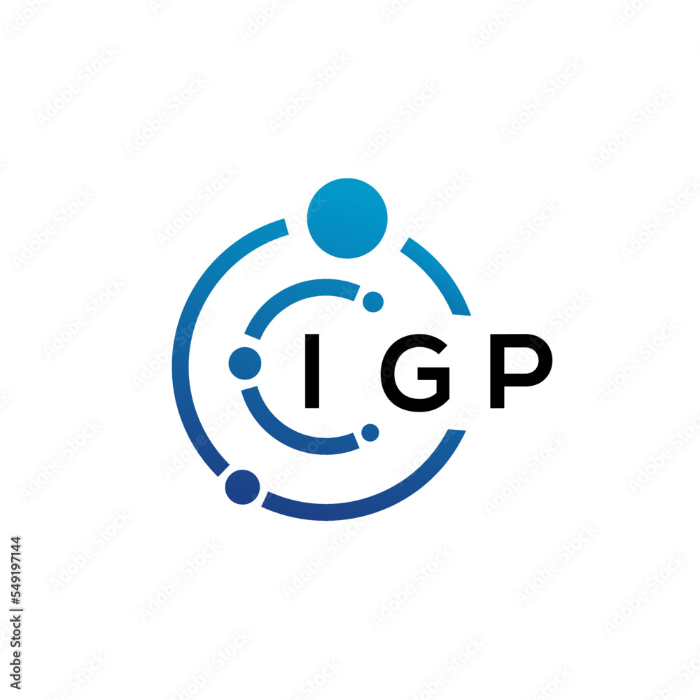 IGP letter technology logo design on white background. IGP creative ...