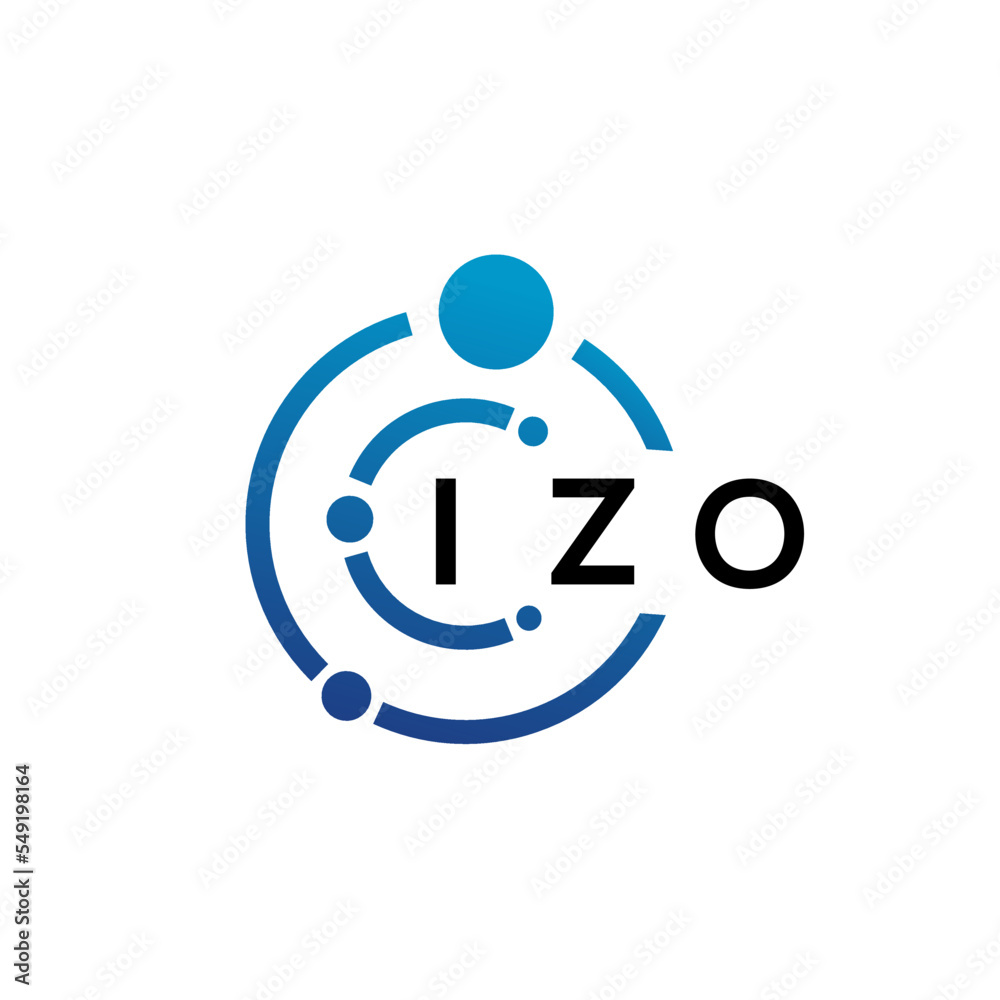 IZO letter technology logo design on white background. IZO creative ...