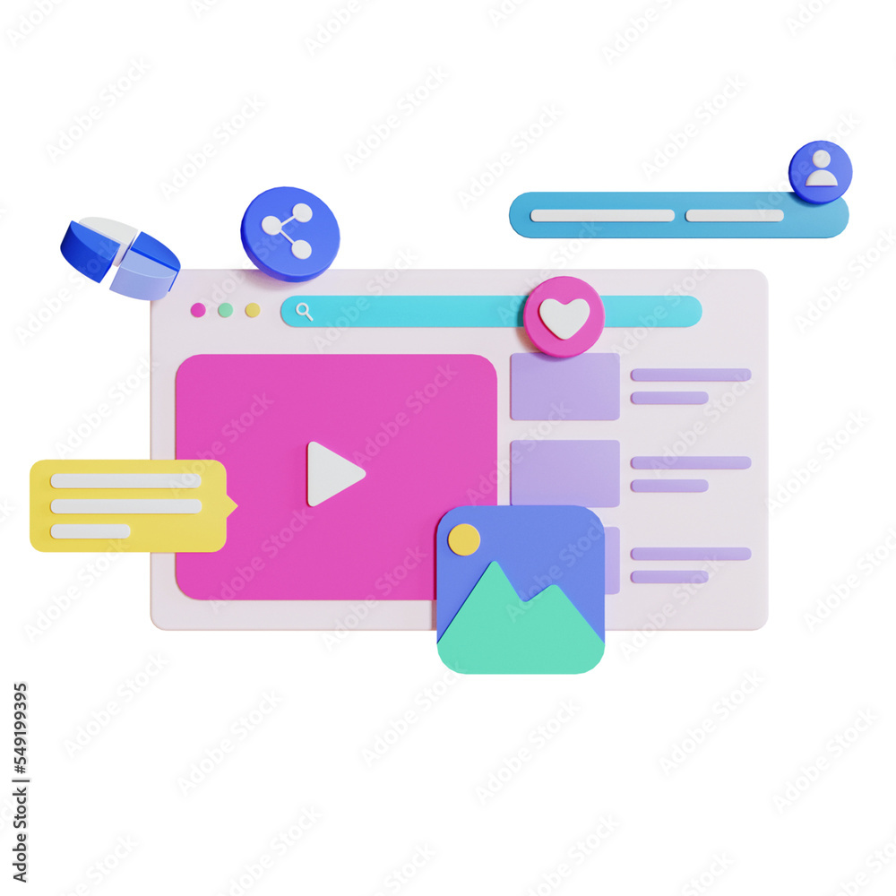 3d illustration for your websites Stock Illustration | Adobe Stock