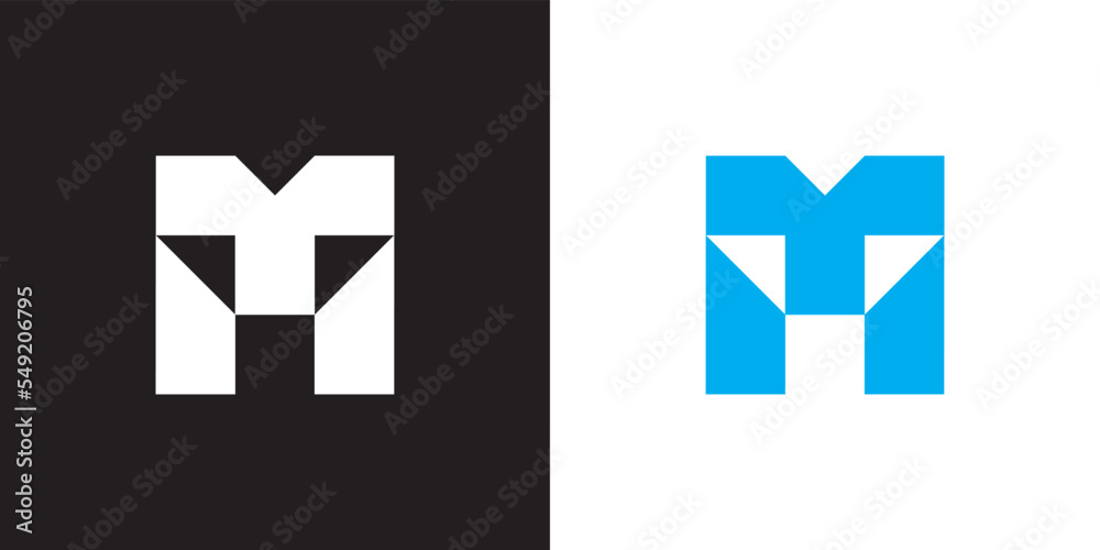 Minimal MT logo. Icon of a TM letter on a luxury background. Logo idea ...