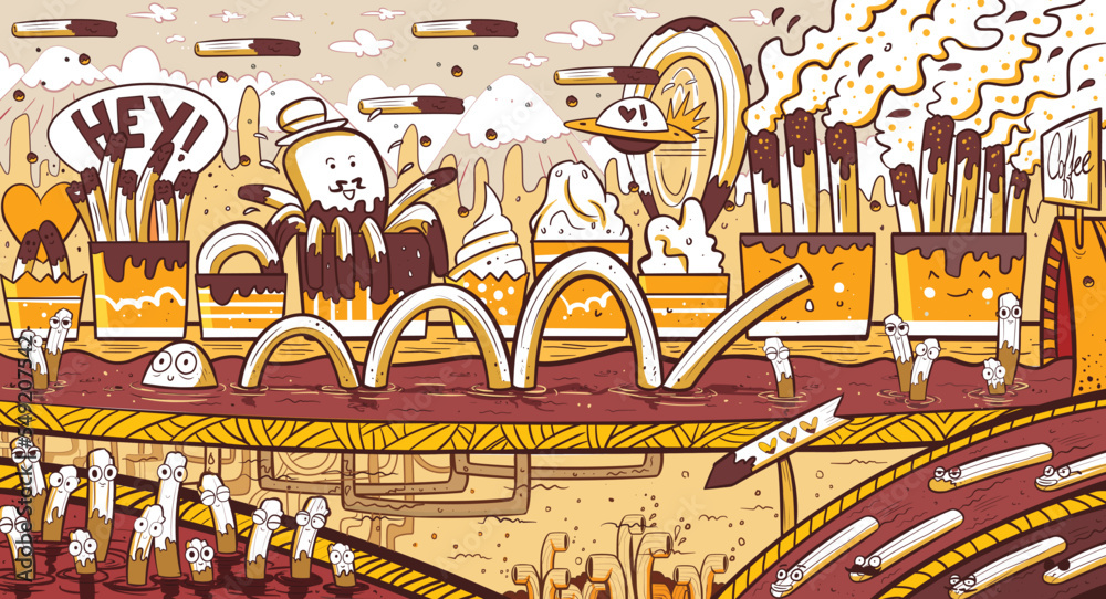 Churros vector illustration. Traditional national Spain dessert ...