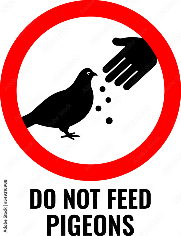 Do not feed pigeons vector sign Stock-Vektorgrafik | Adobe Stock