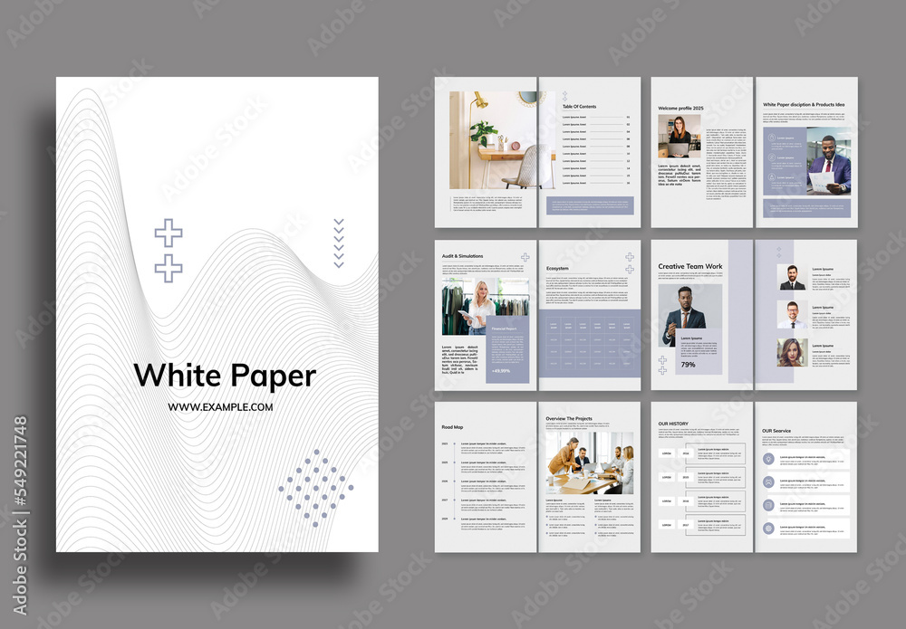 White Paper Layout Stock Template | Adobe Stock