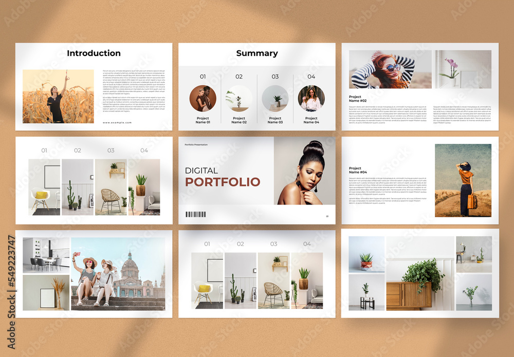 Digital Portfolio Presentation Stock Template | Adobe Stock