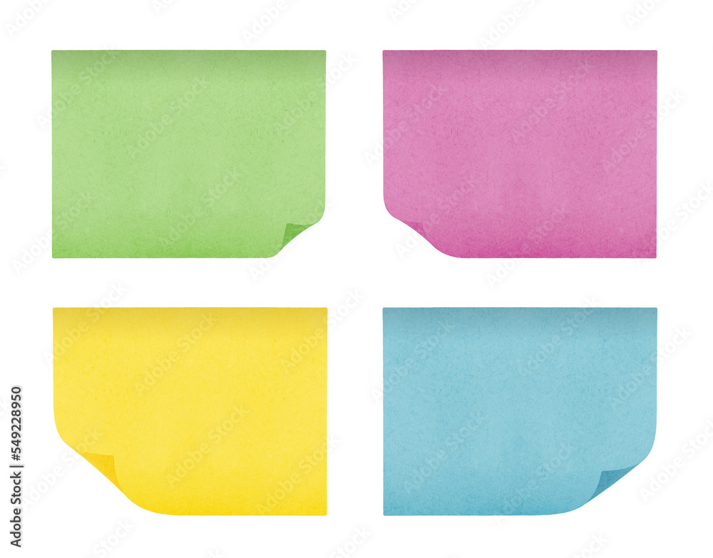 realistic sticky notes on transparent background, extracted, isolated ...