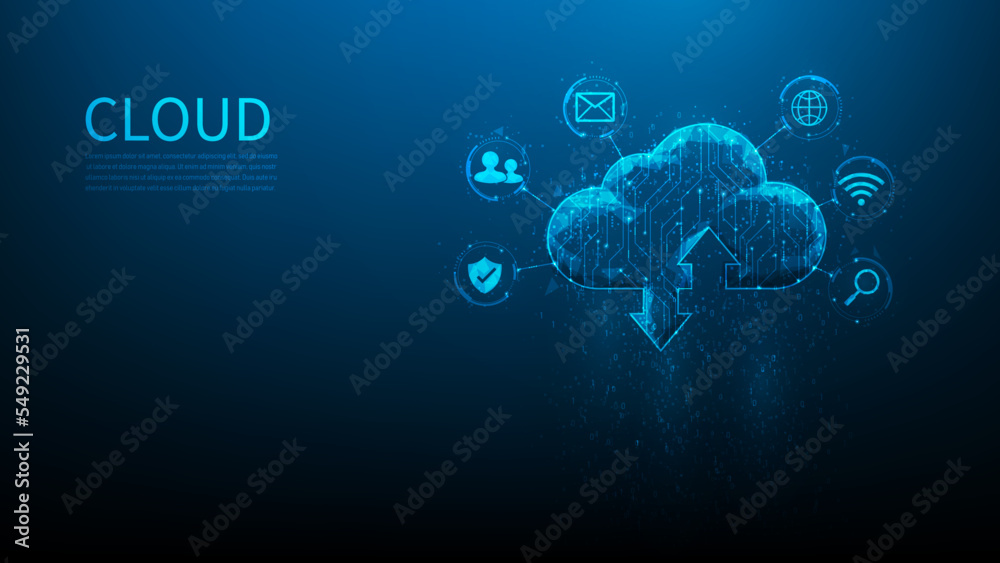 cloud computing security technology background. business network data ...