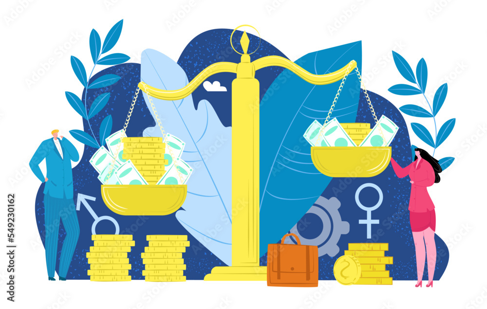 Gender Discrimination For Money Male Female People At Business Work